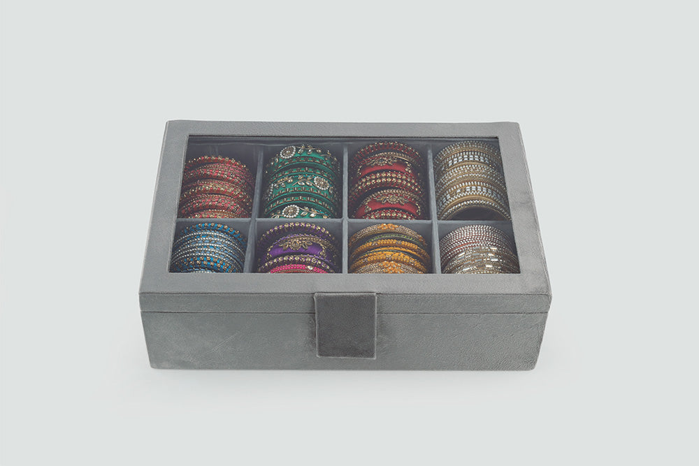 Grey Bangle Box – Stackable Organizer | Spruce India