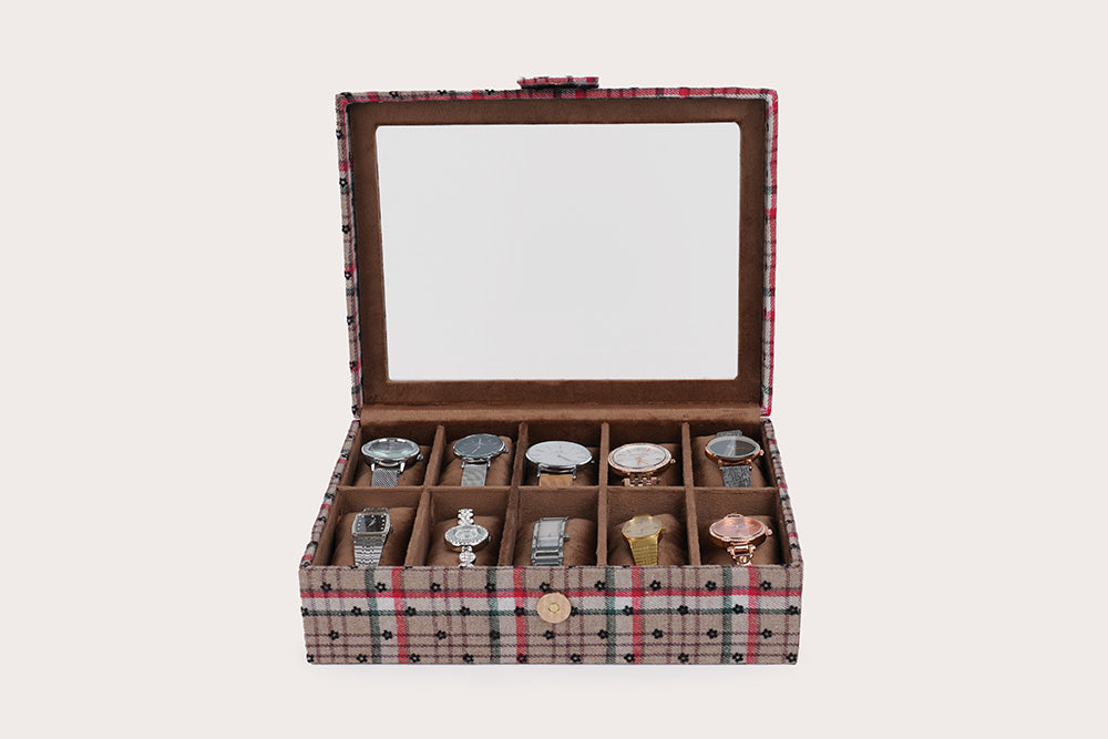 Watch Box – Checks (10 Partition) – Spruce