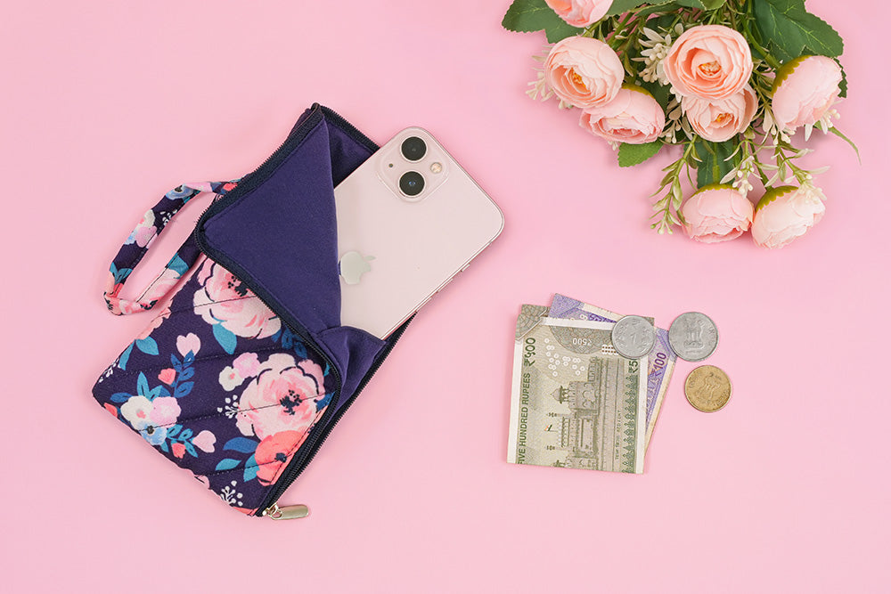 Cell Phone Pouch – Blue Garden– Spruce